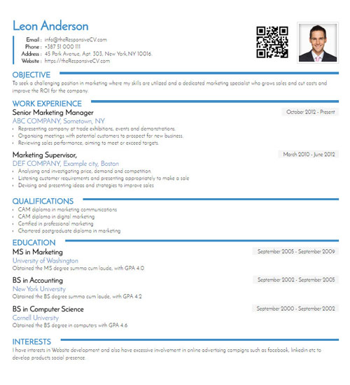How to add QR code on Resume/CV ? - Responsive CV